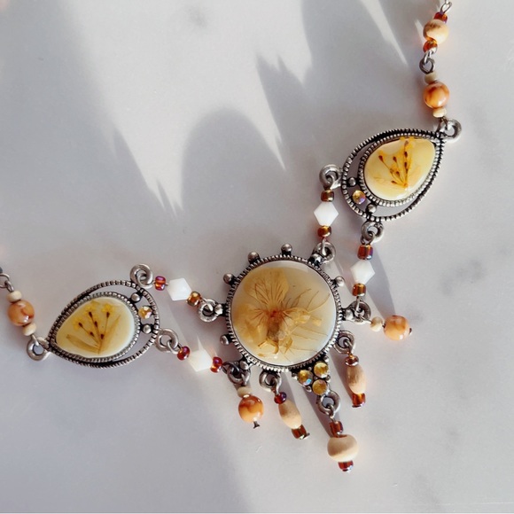 Handmade | Jewelry | Vintage Boho Chocker With Pressed Flowers Shabby ...